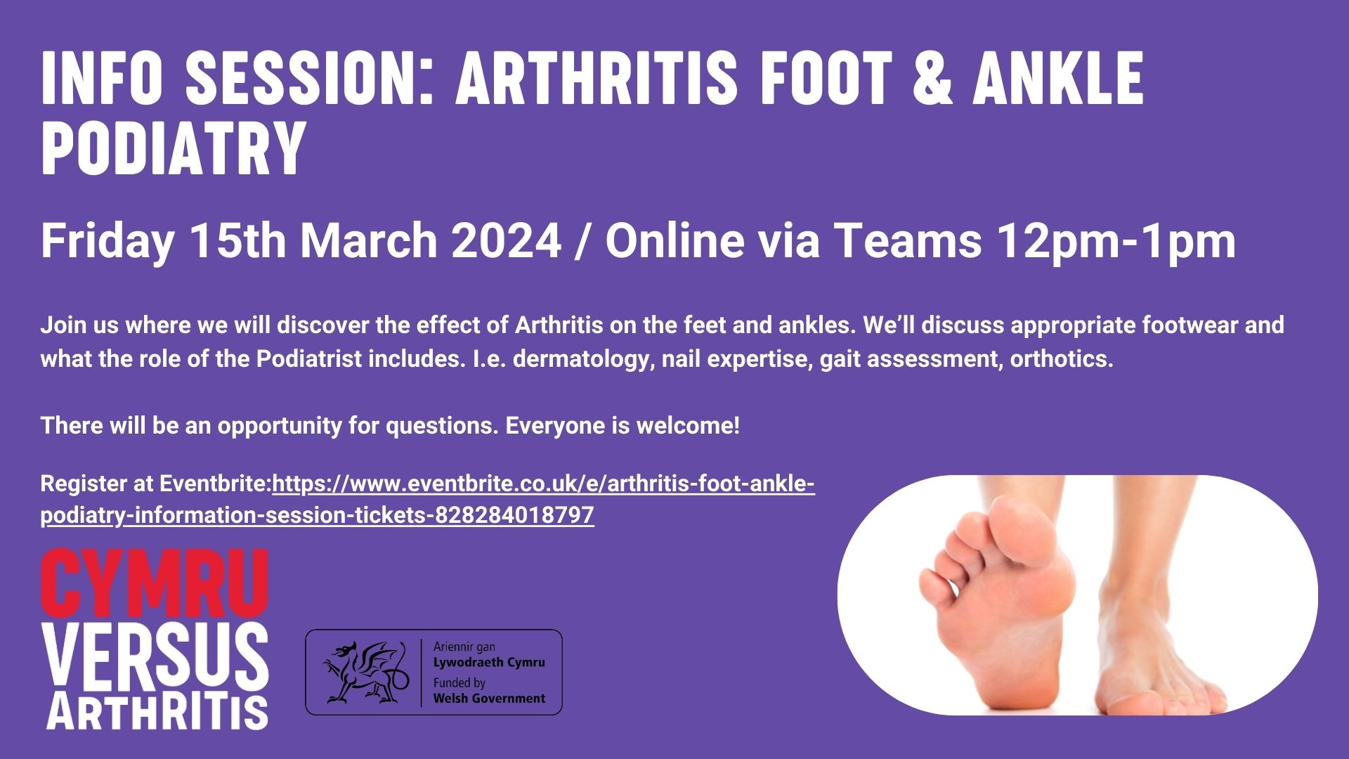Cymru Versus Arthritis’s March’s Online Information Session: Arthritis ...